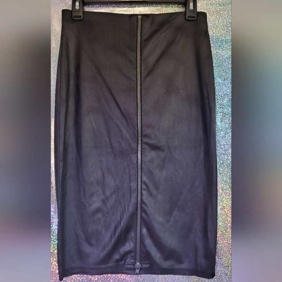 Insight | Skirts | Insight New York Black Faux Leather Back Zip Pencil ...